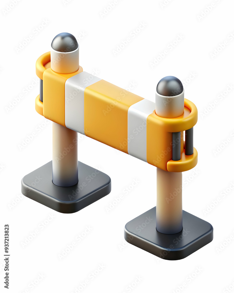 3D Icon as Safety barrier and assembly line concept as A safety barrier ...