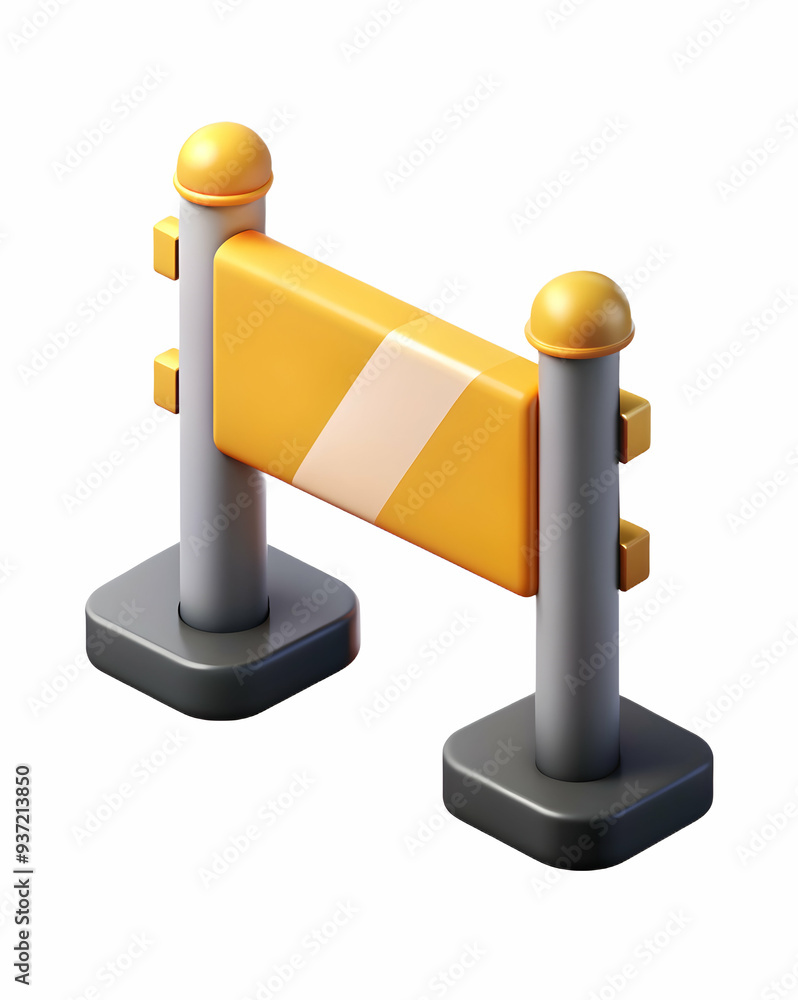 3D Icon as Safety barrier and assembly line concept as A safety barrier ...