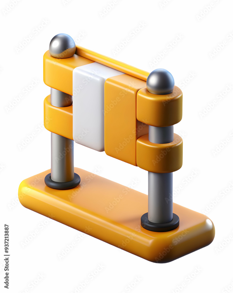 3D Icon as Safety barrier and assembly line concept as A safety barrier ...