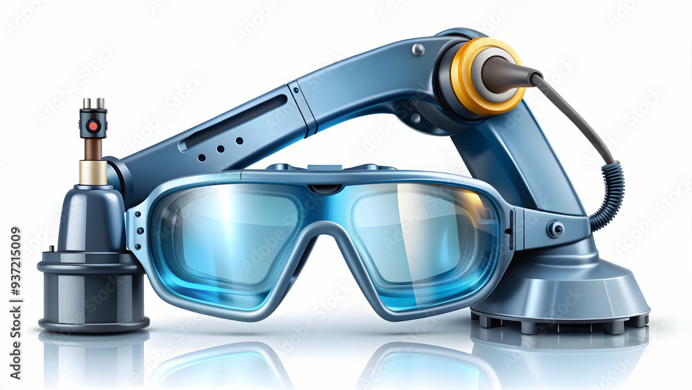 3D Icon as Safety goggles and robotic arm concept as Safety goggles ...