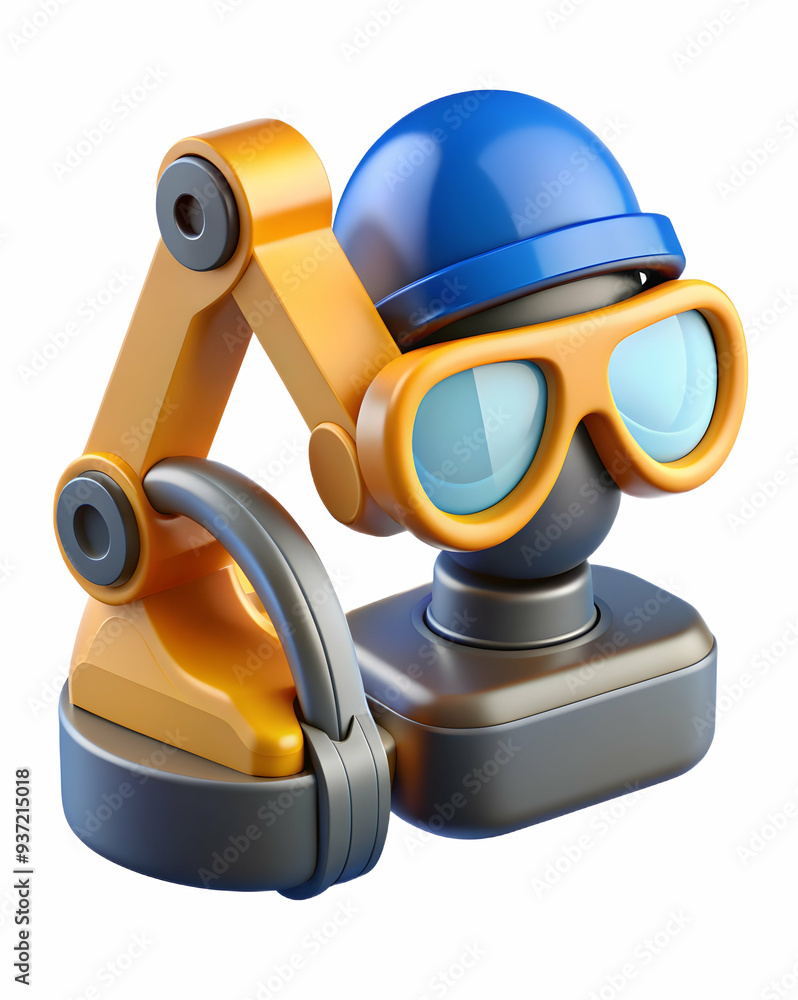 3D Icon as Safety goggles and robotic arm concept as Safety goggles ...