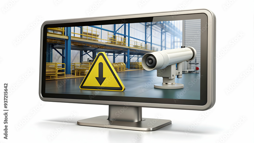 3D Icon as Safety monitor and production area concept as A safety ...