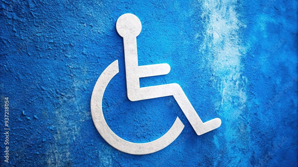 Accessible wheelchair symbol integrated into a stylized blue and white ...