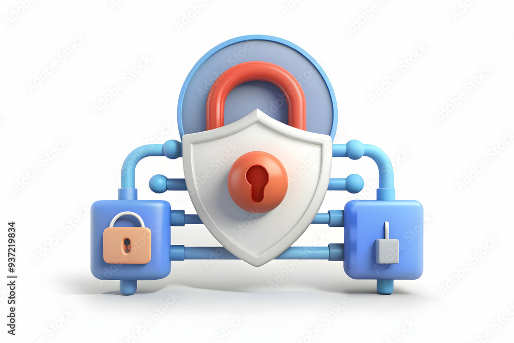 3D Icon as Social engineering breach and VPN concept as A social ...