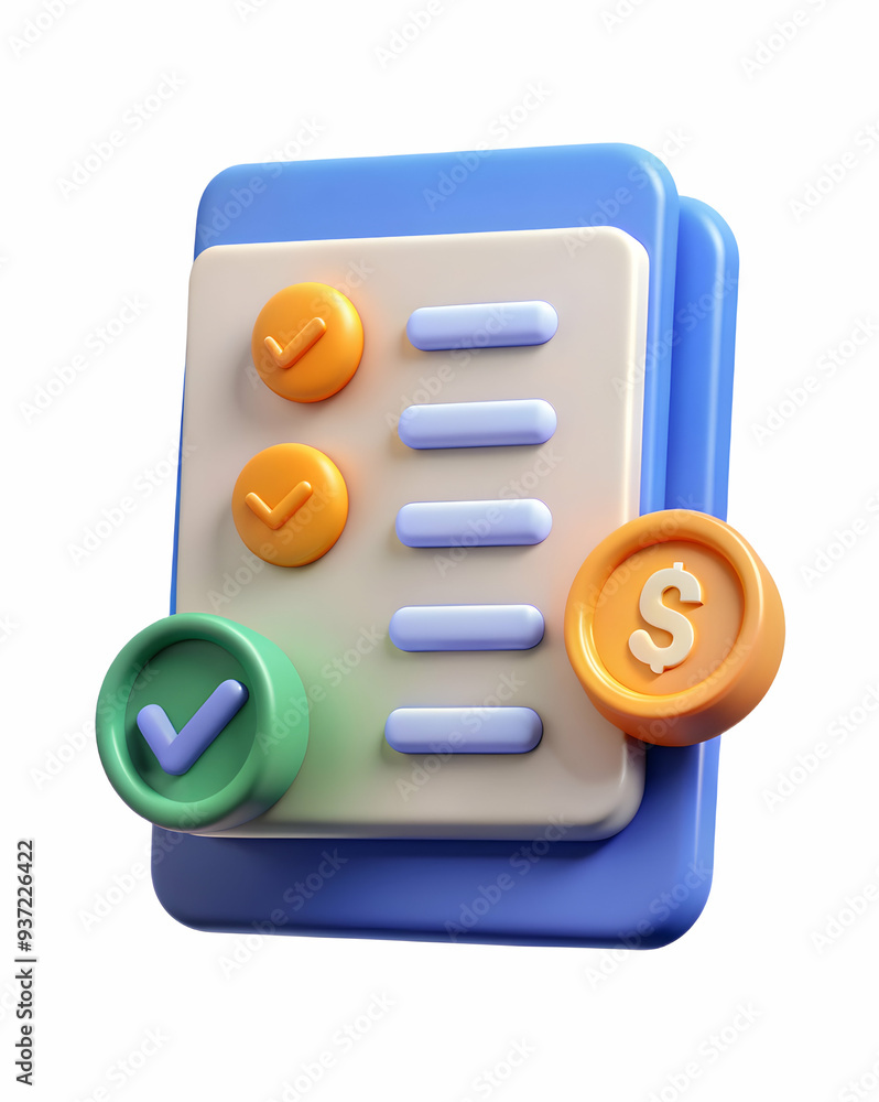 3D Icon as Tax exemption form and wealth management concept as A tax ...