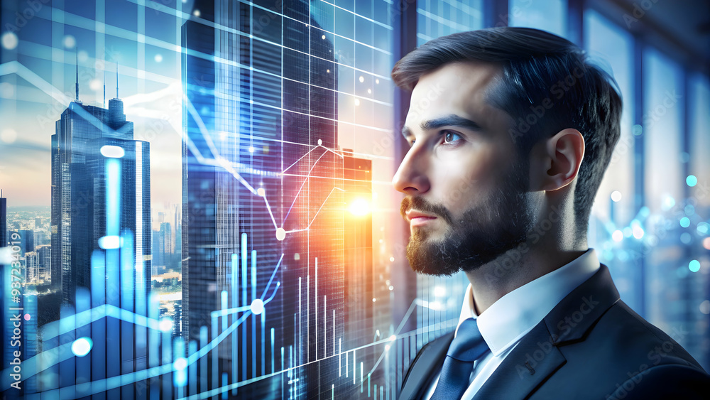 Photo Realistic as AI algorithm and financial strategy concept as An AI algorithm icon paired ...