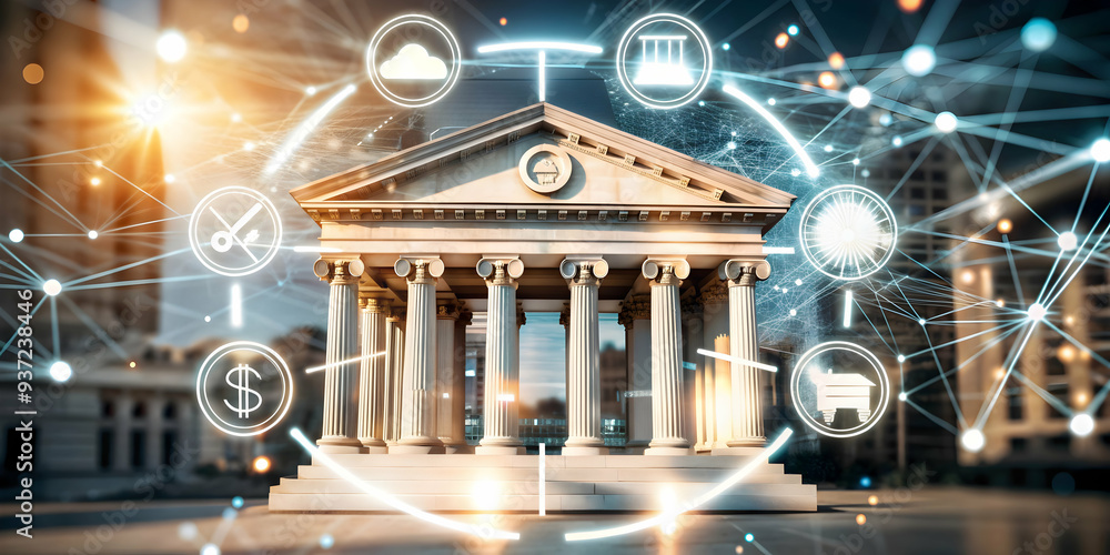 Photo Realistic as AI machine learning and banking sector concept as An ...