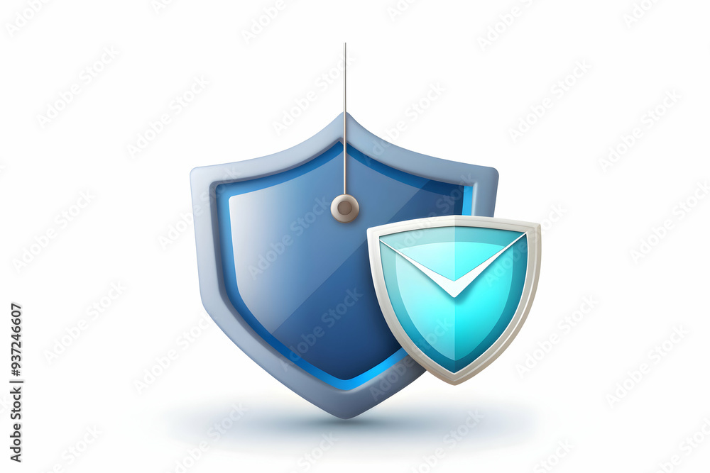 Photo Realistic as Phishing email and shield icon concept as A phishing ...