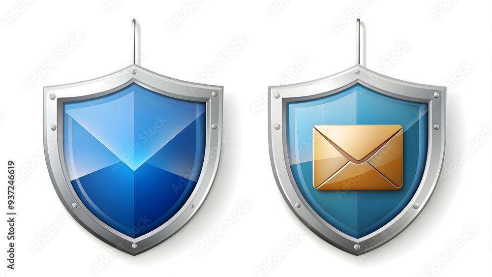 Photo Realistic as Phishing email and shield icon concept as A phishing ...