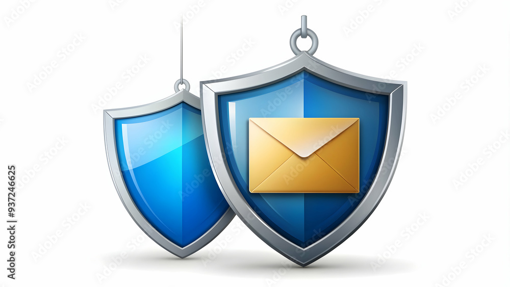 Photo Realistic as Phishing email and shield icon concept as A phishing ...