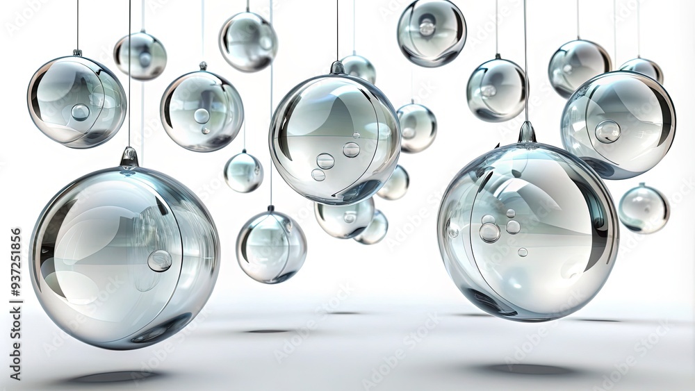 Empty transparent quotation marks suspended in mid-air, isolated on a ...