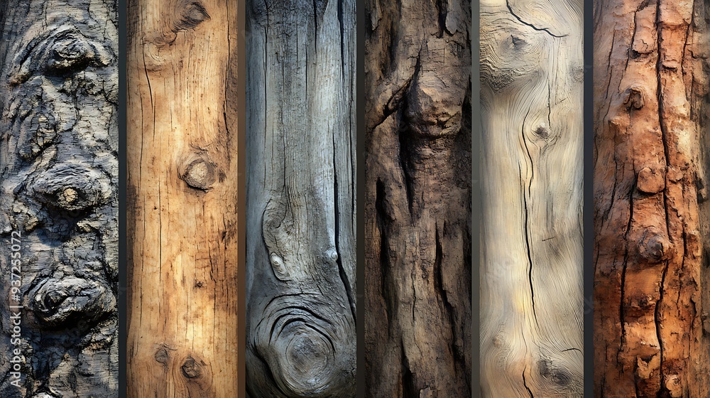 Wood texture collage, rustic natural backgrounds, capturing the rich ...