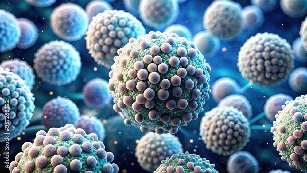 Microscopic image of human immune system's lymphocytes, also known as ...