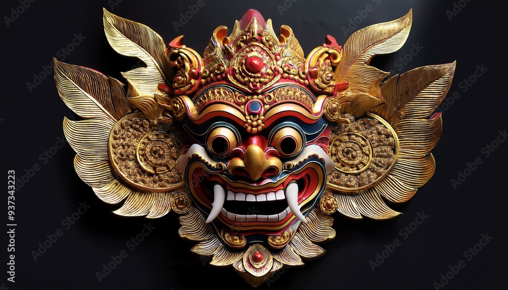 Indonesian Balinese mask called Barong; Balinese masks symbolize the ...