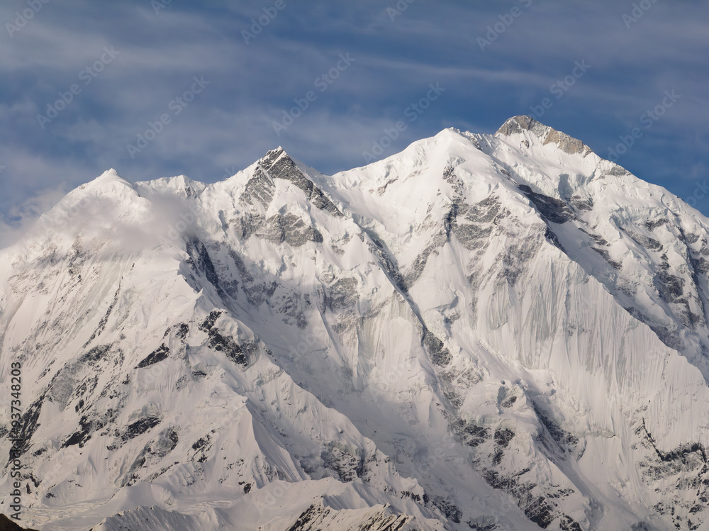 Aerisl view of mt Rakaposhi from Aliabad, in the Hunza Valley ofthe ...