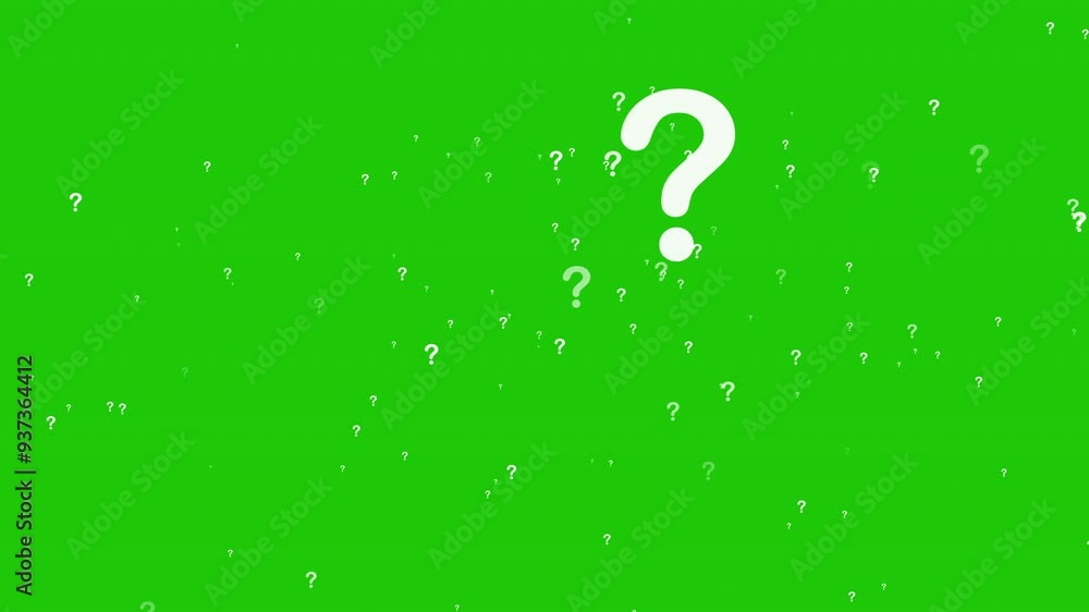 Question marks Animation moving on alpha channel green screen ...