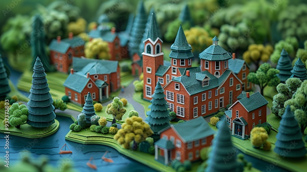 Miniature Paper-Cut School Campus Diorama - A Hub of Extracurricular ...