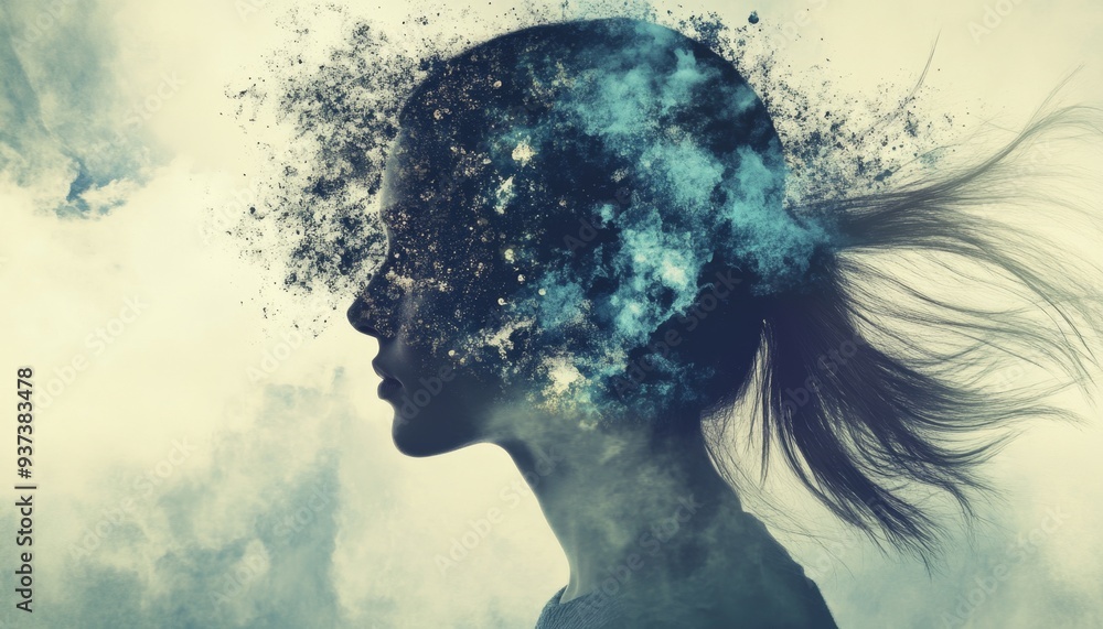 Emotional Turmoil: Abstract Depiction of Adolescent Mental Health. Boy ...