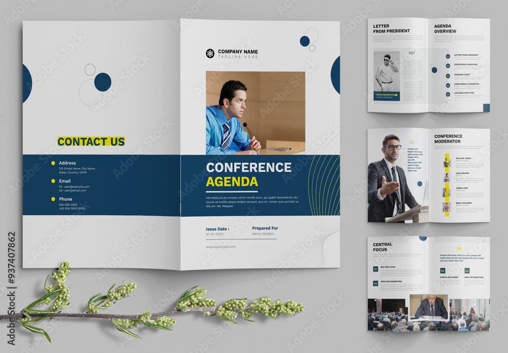 Conference Agenda Template Layout Stock Template | Adobe Stock