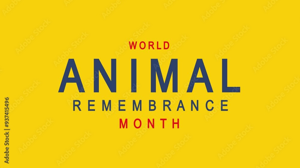 World Animal Remembrance Month Text Animation. Great for World Animal ...