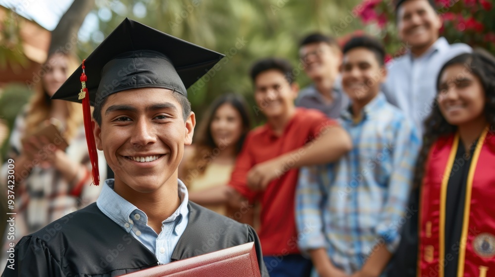 College Graduate: In cap and gown, the graduate beams with pride ...