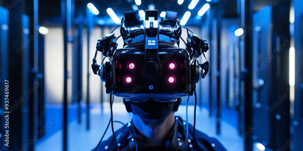 Detailed view of a VR motion tracking system, multiple sensors ...