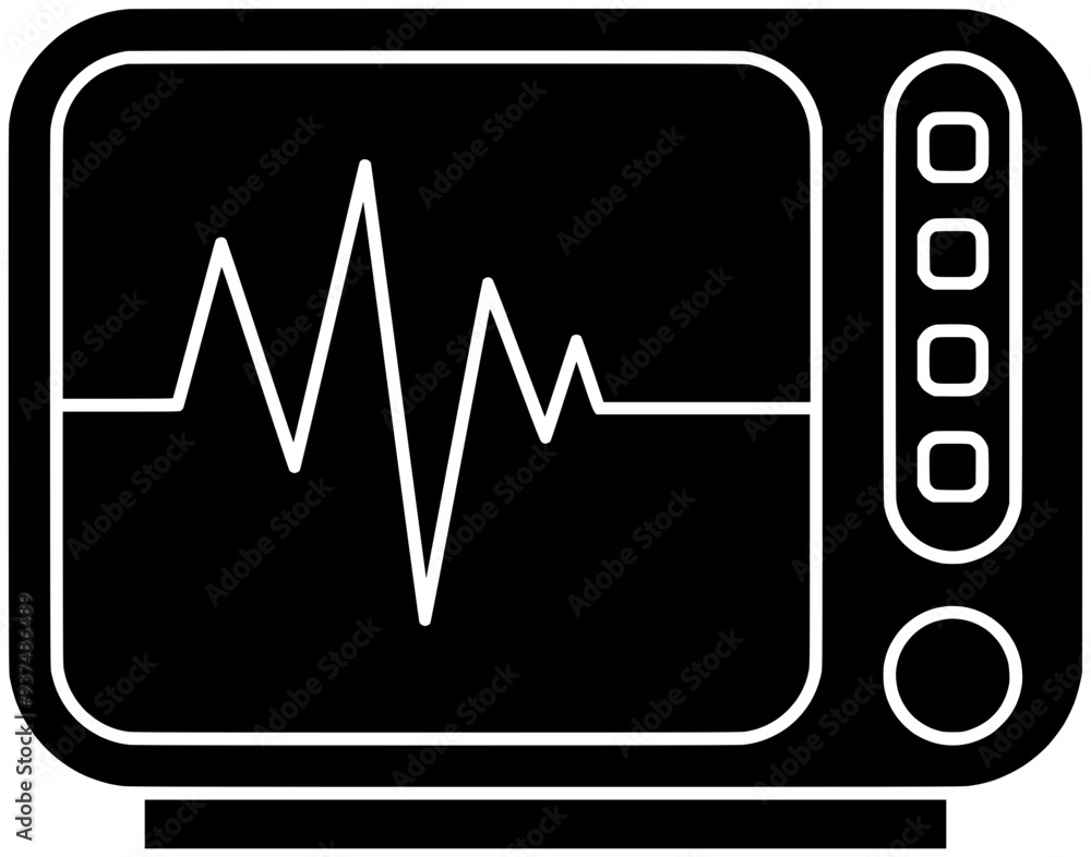 medical illustration cpr silhouette heart logo monitor icon emergency ...