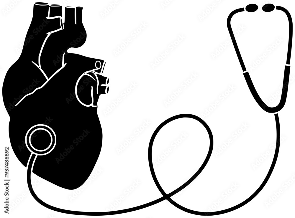 medical illustration cpr silhouette heart logo monitor icon emergency ...