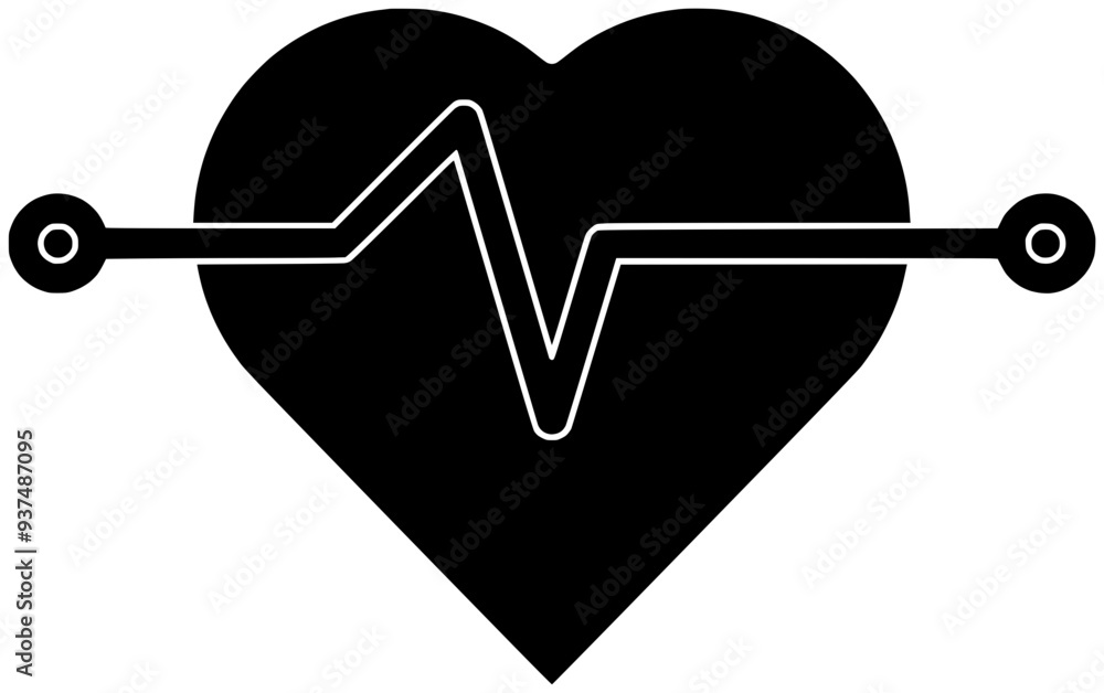 medical illustration cpr silhouette heart logo monitor icon emergency ...