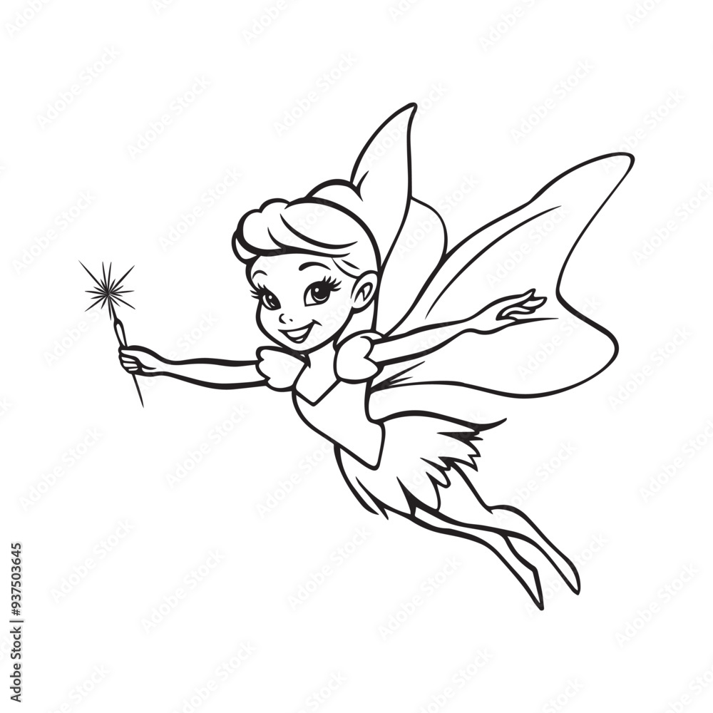 Tinker Bell Outline Design, Tinkerbell Clipart, Tinker bell holding her ...