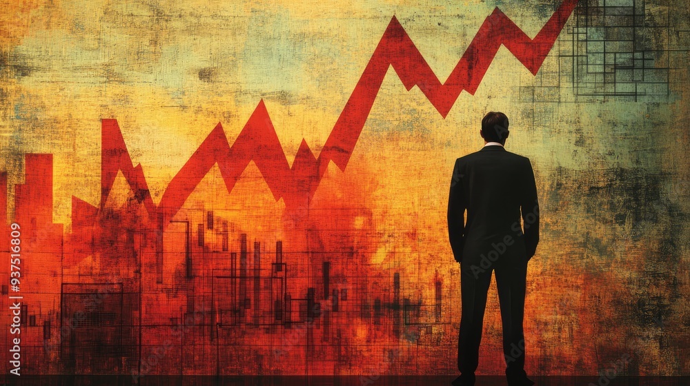 Depiction of Austria's economic downturn, showing a distressed ...