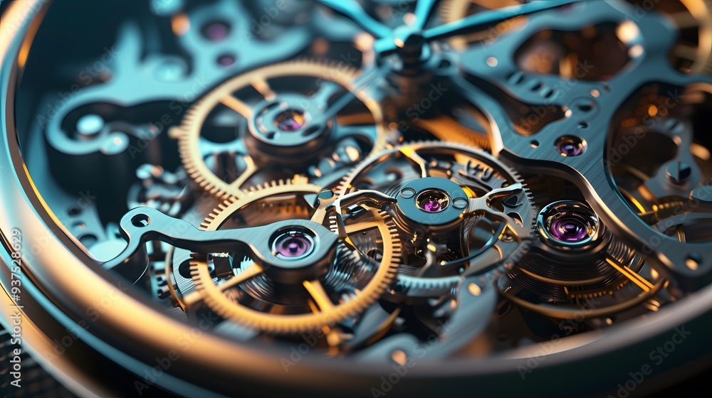 Detailed design of a 3D mechanical watch AI generated illustration ...