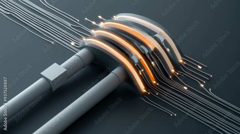 Minimalist 5G data transmission diagram with basic shapes, flat colors ...