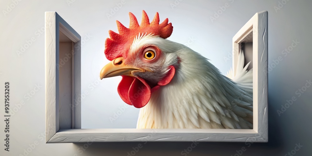 stunning hyper realistic 3d rendered chicken breaking out of clipart ...