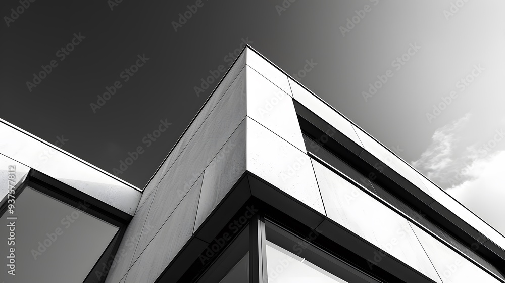 High contrast macro image of a modern standalone house with ...