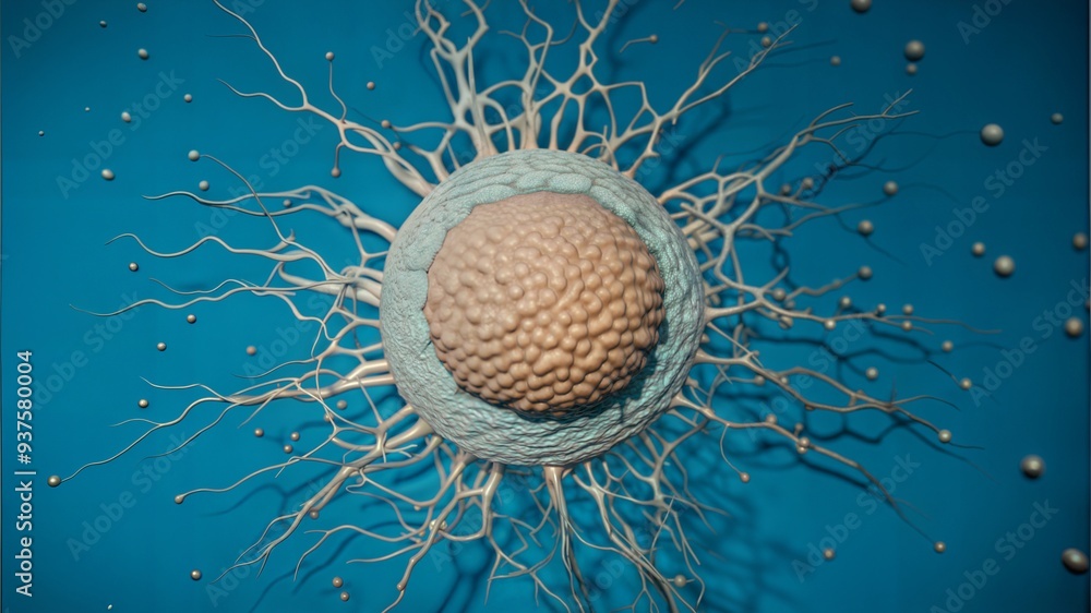 Microscopic View of a Fertilized Egg Cell with Radiating Structures ...