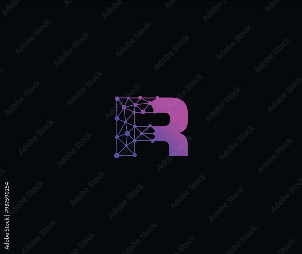Letter R logo, Hexagonal Particle with letter R inside, R tech logo ...