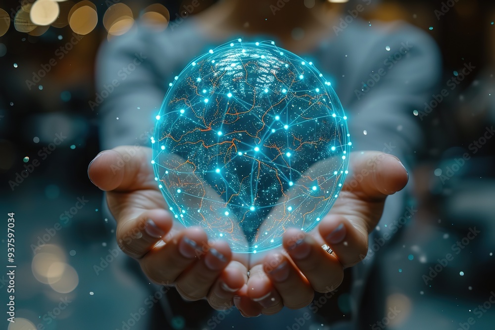 Doctor hold medical AI data global network connection cyber Smart AI ...