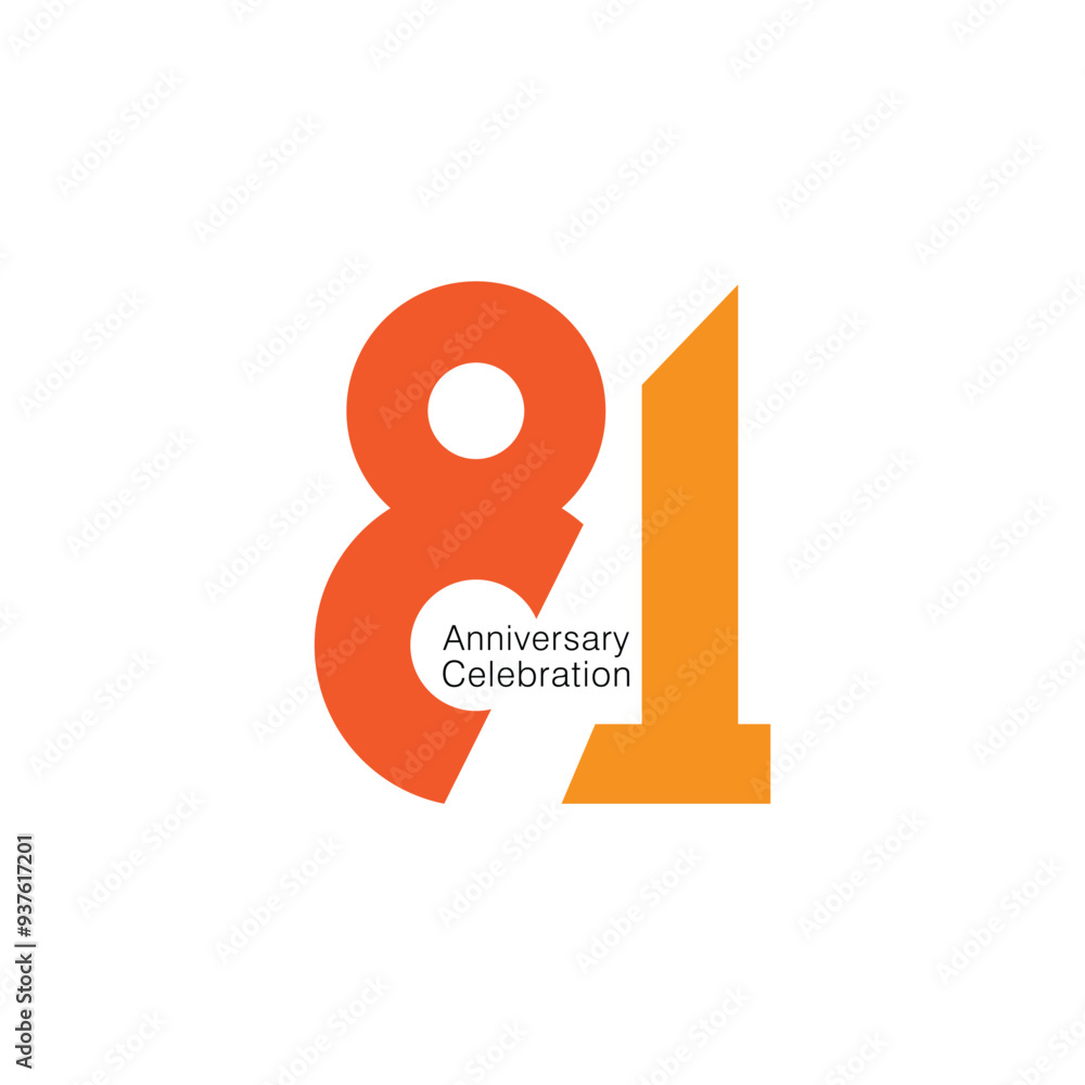 81, 81st Years Anniversary Logo, 81 Logo birthday, Vector Template ...