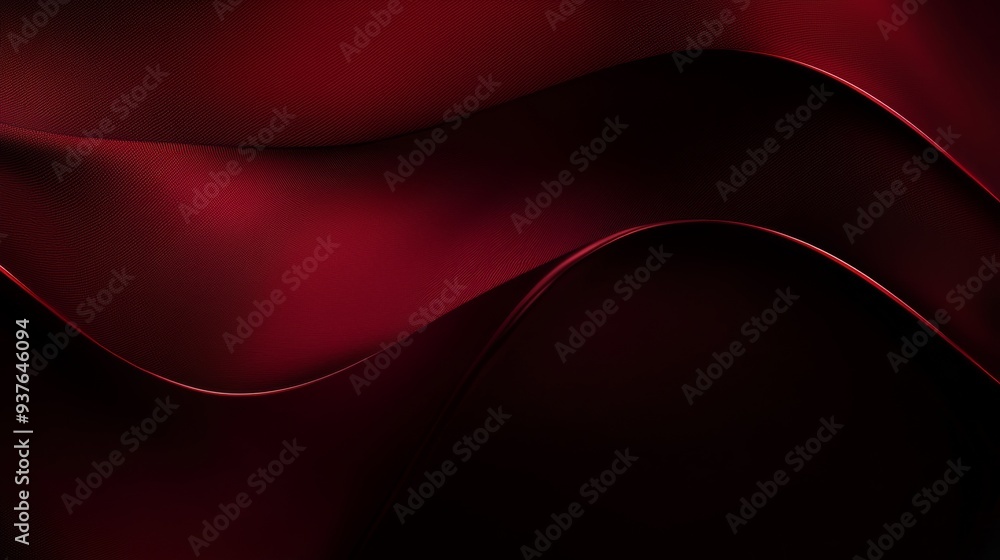 Elegant dark red background with subtle curved lines and shadow effects ...