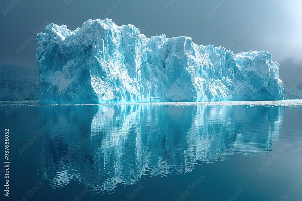 Climate Change Awareness: A picture of a melting glacier or polar ice ...