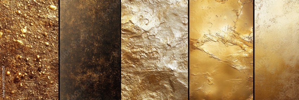 Golden Texture Background Pack: 5 Unique Metallic Surfaces for Design ...