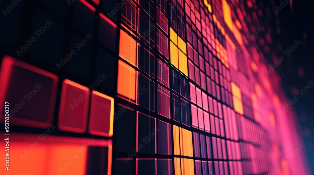 Abstract retro gridlines with bold, contrasting colors and a sense of ...