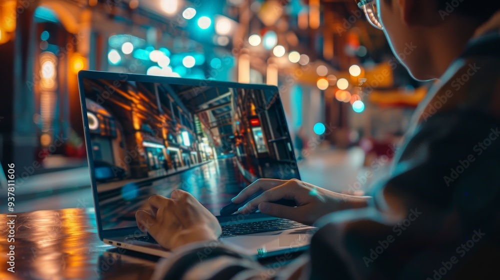 Explore the integration of augmented reality (AR) in laptop mockups for ...