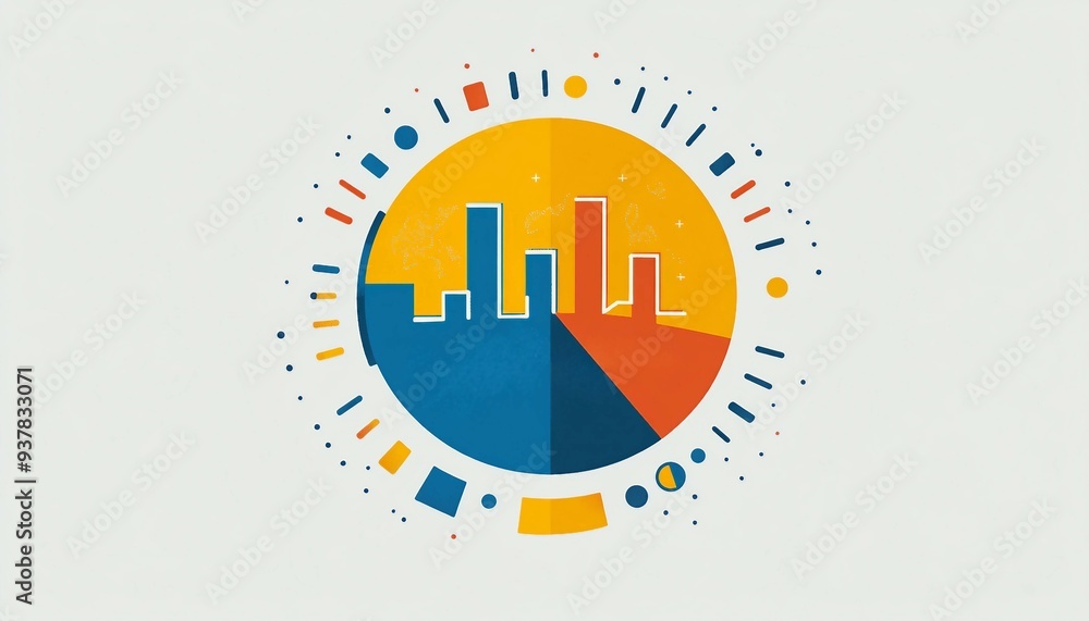 Strategic Portfolio Management Icon with Risk and Return Metrics in a ...