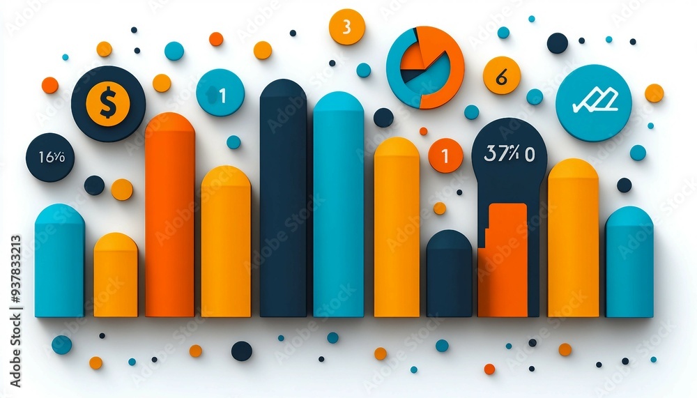 Strategic Portfolio Management Icon with Risk and Return Metrics in a ...