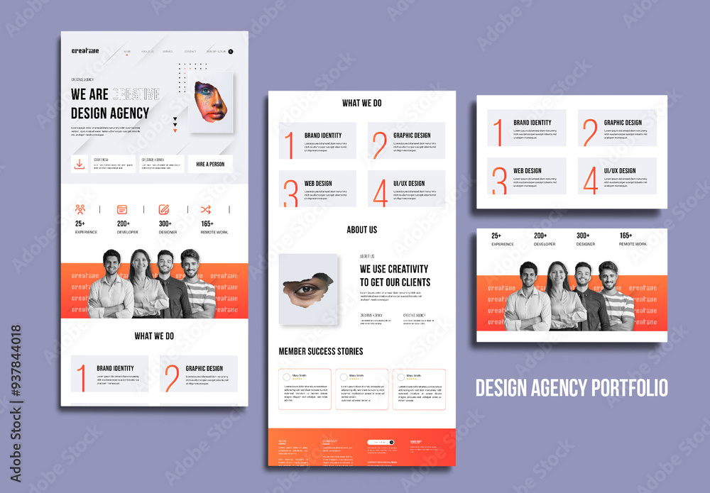 Website Landing Page Design Layout Stock Template | Adobe Stock
