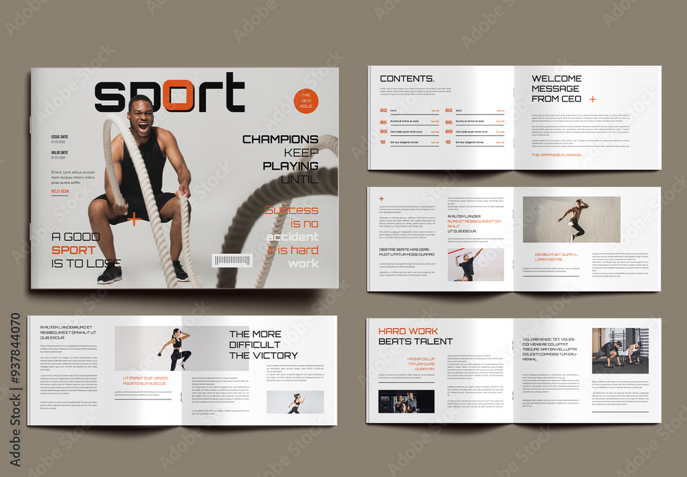 Sport Magazine Layout Stock Template | Adobe Stock
