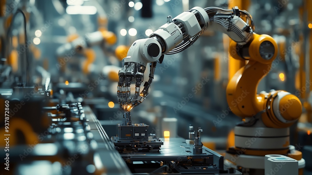 MLP Mechanized industry robot and robotic arms for assembly in factory ...