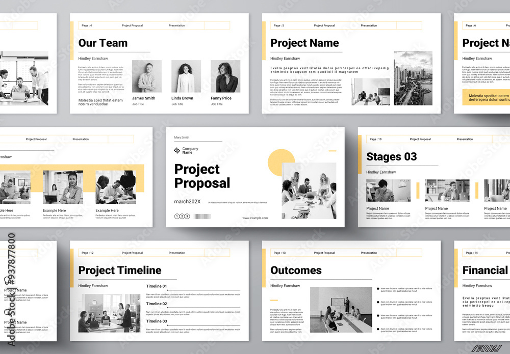 Business Project Proposal Presentation Layout Stock Template | Adobe Stock